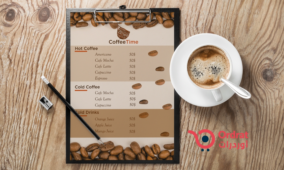Design an electronic menu for a coffee shop - a modern ordering system ...